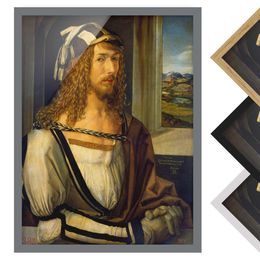 Bilderwelten Bild mit Rahmen - Hochformat Albrecht D&uuml;rer - Selbstbildnis mit Landschaft