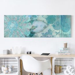 Bilderwelten Leinwandbild - Panorama Winterblumen