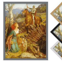 Bilderwelten Bild mit Rahmen - Hochformat Arthur Hughes - Der Sturz des Rostigen Ritters