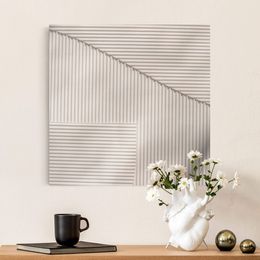 Bilderwelten Leinwandbild originell Abstrakt Kunstdruck weiss - Wei&szlig;e Struktur im Lichtspiel - Wandbild XXL Wohnzimmer Schlafzimmer
