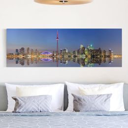 Bilderwelten Leinwandbild - Panorama Toronto City Skyline vor Lake Ontario