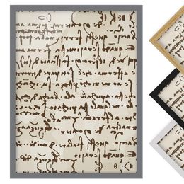 Bilderwelten Bild mit Rahmen - Hochformat Da Vinci Manuskript