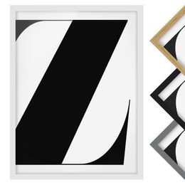 Bilderwelten Bild mit Rahmen Spr&uuml;che einzigartig modern inkl. Rahmung - Antiqua Letter Z - Spr&uuml;che Wohnzimmer Schlafzimmer
