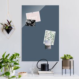 Bilderwelten Glasbild Unifarben petrol Glas Wandbild - Schieferblau - Deko Wohnzimmer Schlafzimmer