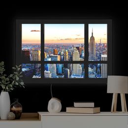 Bilderwelten LED-Wechselbild Fensterausblick - Sonnenaufgang New York