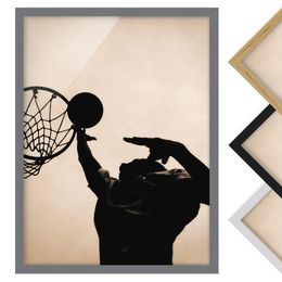 Bilderwelten Bild mit Rahmen - Hochformat Basketball