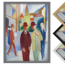 Bilderwelten Bild mit Rahmen - Hochformat August Macke - Helle Stra&szlig;e mit Leuten