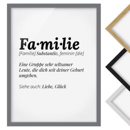 Bilderwelten Bild mit Rahmen - Hochformat Die Definition von Familie