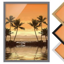 Bilderwelten Bild mit Rahmen - Hochformat Caribbean Sunset I