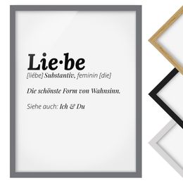 Bilderwelten Bild mit Rahmen - Hochformat Die Definition von Liebe
