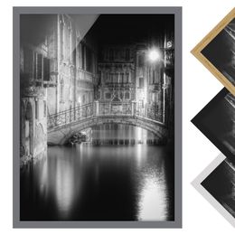 Bilderwelten Bild mit Rahmen - Hochformat Br&uuml;cke Venedig