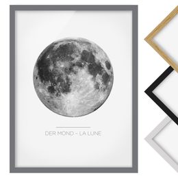 Bilderwelten Bild mit Rahmen - Hochformat Der Mond - La Lune