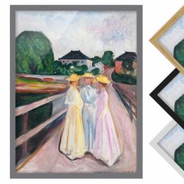 Bilderwelten Bild mit Rahmen - Hochformat Edvard Munch - Drei M&auml;dchen
