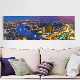 Bilderwelten Leinwandbild - Panorama Bangkok Skyline