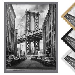 Bilderwelten Bild mit Rahmen - Hochformat Manhattan Bridge in America