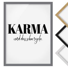 Bilderwelten Bild mit Rahmen - Hochformat Karma wird das schon regeln