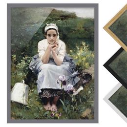 Bilderwelten Bild mit Rahmen - Hochformat Joaquin Sorolla - Das Milchm&auml;dchen