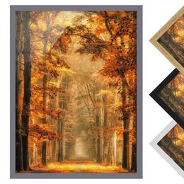 Bilderwelten Bild mit Rahmen - Hochformat M&auml;rchenwald im Herbst