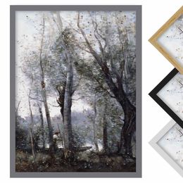 Bilderwelten Bild mit Rahmen - Hochformat Jean-Baptiste Camille Corot - Ein Flussschiffer