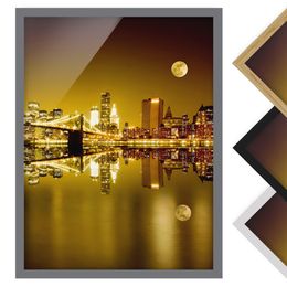 Bilderwelten Bild mit Rahmen - Hochformat Goldenes New York