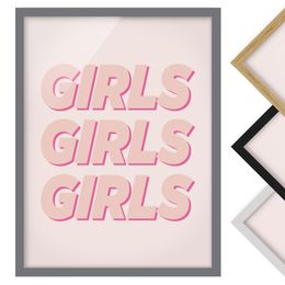Bilderwelten Bild mit Rahmen - Hochformat GIRLS GIRLS GIRLS