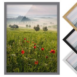 Bilderwelten Bild mit Rahmen - Hochformat Toskana Fr&uuml;hling