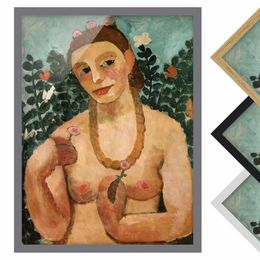Bilderwelten Bild mit Rahmen - Hochformat Paula Modersohn-Becker - Halbakt mit Bernsteinkette