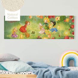 Bilderwelten Leinwandbild - Panorama Erdbeerinchen Erdbeerfee - Laternen