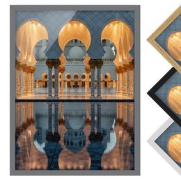 Bilderwelten Bild mit Rahmen - Hochformat Reflexionen in der Moschee
