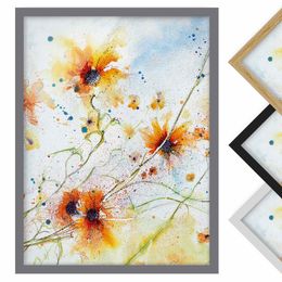 Bilderwelten Bild mit Rahmen - Hochformat Painted Flowers