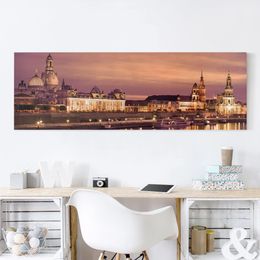 Bilderwelten Leinwandbild - Panorama Canalettoblick Dresden