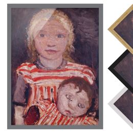 Bilderwelten Bild mit Rahmen - Hochformat Paula Modersohn-Becker - M&auml;dchen mit Puppe