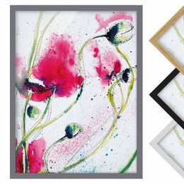 Bilderwelten Bild mit Rahmen - Hochformat Painted Poppies