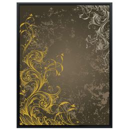 Bilderwelten Leinwandbild - Hochformat Schn&ouml;rkel in Gold und Silber
