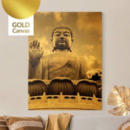 Bilderwelten Leinwandbild - Hochformat Gro&szlig;er Buddha Sepia