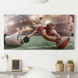 Bilderwelten Leinwandbild - Querformat Rugby-Action