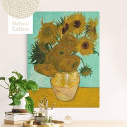 Bilderwelten Leinwandbild - Hochformat Vincent van Gogh - Vase mit Sonnenblumen
