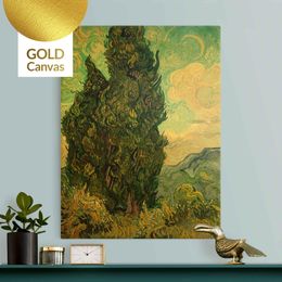 Bilderwelten Leinwandbild - Hochformat Vincent van Gogh - Zypressen