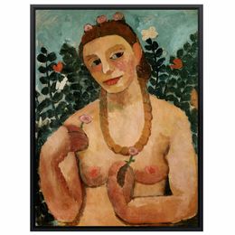 Bilderwelten Leinwandbild - Hochformat Paula Modersohn-Becker - Halbakt mit Bernsteinkette