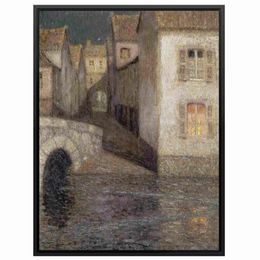 Bilderwelten Leinwandbild - Hochformat Henri Le Sidaner - Die H&auml;user am Fluss