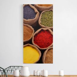 Bilderwelten Leinwandbild - Hochformat Colourful Spices