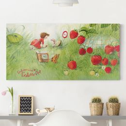 Bilderwelten Leinwandbild - Querformat Erdbeerinchen Erdbeerfee - Bei Wurm Zuhause
