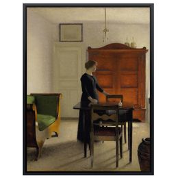 Bilderwelten Leinwandbild - Hochformat Vilhelm Hammershoi - Ida in einem Interieur