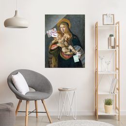 Bilderwelten Glasbild - Hochformat Sandro Botticelli - Madonna und Kind