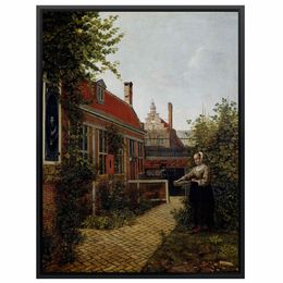 Bilderwelten Leinwandbild - Hochformat Pieter de Hooch - Frau mit Bohnenkorb