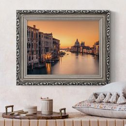 Bilderwelten Leinwandbild mit Barockrahmen Goldenes Venedig