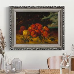 Bilderwelten Bild mit Barockrahmen Antik Kulinarisch modern Barock rot - Gustave Courbet - Apfelstillleben - Obst Wohnzimmer Schlafzimmer
