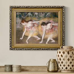 Bild mit Barockrahmen Antik - Edgar Degas - Verbeugende Ballerinen - originell modern Barock pastell Tanzen Wohnzimmer Schlafzimmer