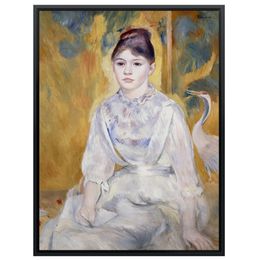 Bilderwelten Leinwandbild - Hochformat Auguste Renoir - Junges M&auml;dchen mit Schwan