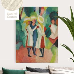 Bilderwelten Leinwandbild - Hochformat August Macke - Drei M&auml;dchen
